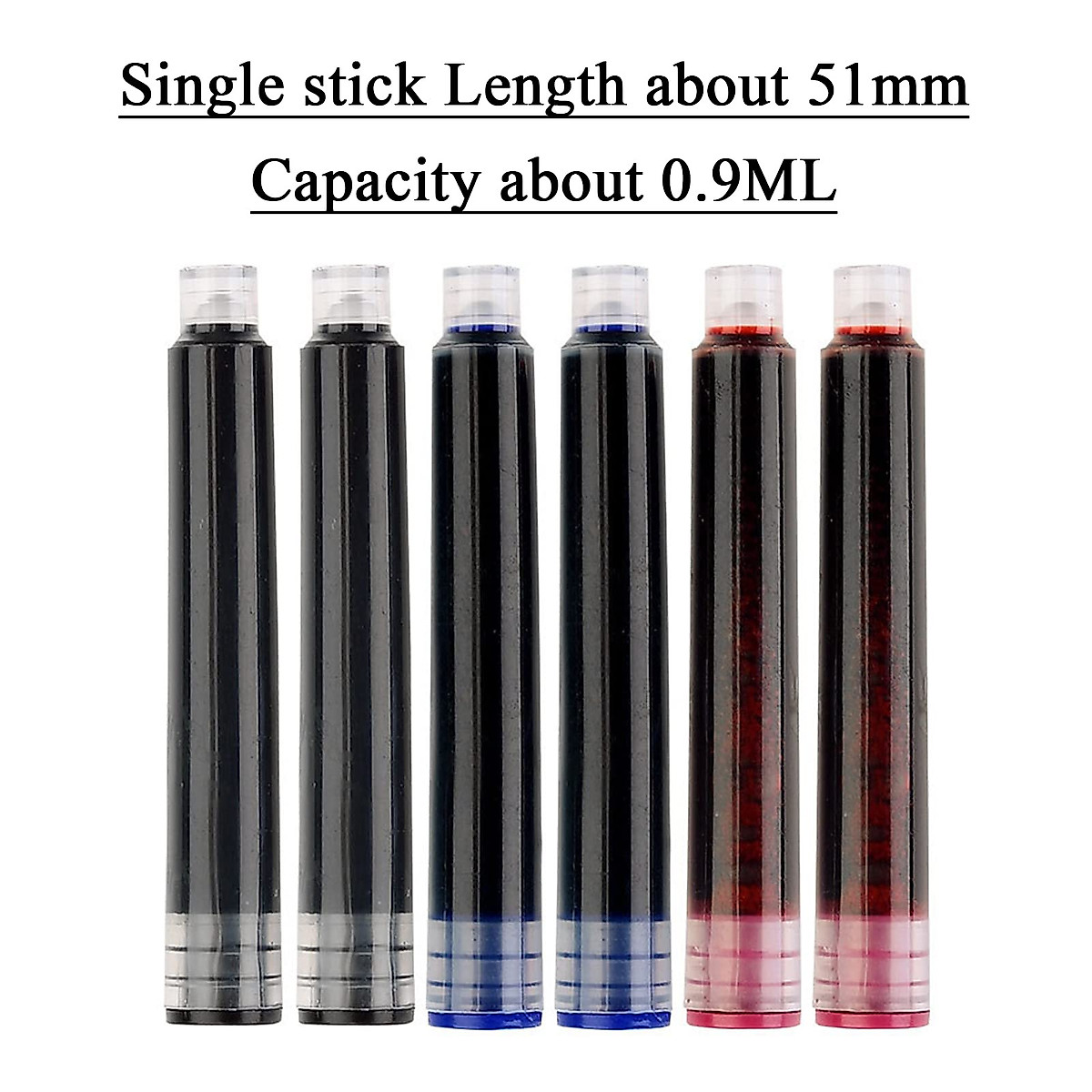 ROAD TENG Fountain Pen Ink Cartridges Red Color, Set of 20 Refill Ink Cartridges, 3.4 mm Bore Diameter Pens Ink Converter
