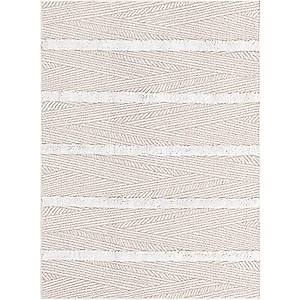 Rugs.com Sabrina Soto Casa Collection Rug – 4' x 6' Beige High Rug Perfect for Entryways, Kitchens, Breakfast Nooks, Accent Pieces