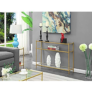 Convenience Concepts Royal Crest Console Table, Clear Glass / Gold