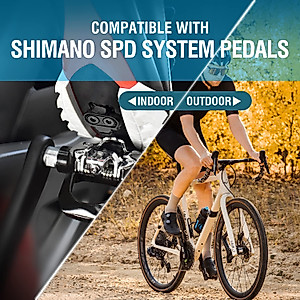 MARQUE SPD Compatible Bike Cleats - Compatible with Shimano SM SH51, Cleat Set for Indoor Cycling, Outdoor Road Cycling, Mountain Biking, Designed for Women and Men Spinning Clipless Cycle Shoe Black