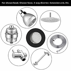 4 Pack Shower Head Filter Gasket, 3/4" Rubber Washer for 1/2" Fixed Shower Head/Handheld Shower Hose Connector, Creates A Seal to Prevent Leakage