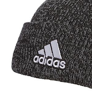adidas Men's Team Issue Fold Beanie, Discontinued, Black-Onix Grey/White F23, One Size