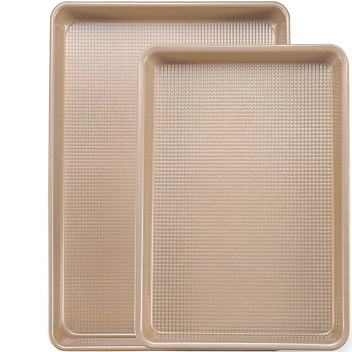 Joho Baking Cookie Sheet Baking Pan Set, Professional Baking Sheet for Oven Nonstick, Large Baking Trays, 3 Piece9x13in,10x15in,13x18in Gold