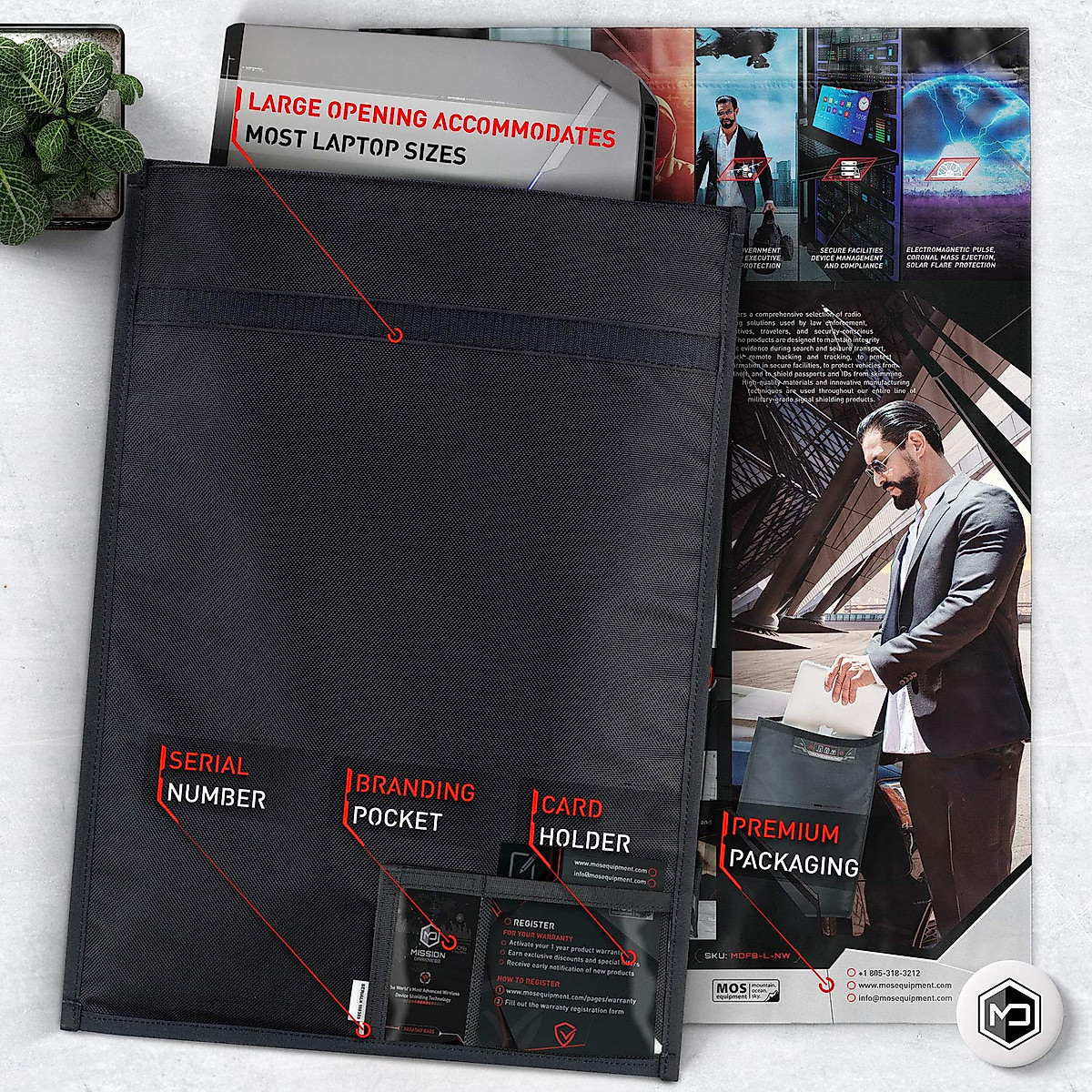 Mission Darkness Non-Window Faraday Bag for Laptops // Device Shielding for Law Enforcement & Military, Executive Privacy, Travel & Data Security, Anti-Hacking Anti-Tracking Anti-Spying Assurance