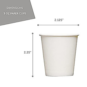 Prestee 1000 Pack 3oz Small Paper Cups - Disposable Paper Cups, Paper Coffee Cups for Espresso Hot Cups, Disposable Mini Bathroom Cups, Disposable Mouthwash Cups, Small Snack Cups for Water Small Cups