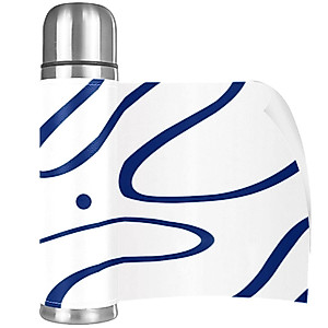 Stainless Steel Leather Vacuum Insulated Mug Line Thermos Water Bottle for Hot and Cold Drinks Kids Adults 16 Oz