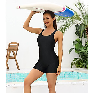beautyin Women Bathing Suit One Piece Water Aerobic Lap Swim Training Swimsuit