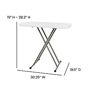 Flash Furniture Folding Table - Granite White - Height Adjustable - 30 Inch - TV Tray - Commercial Grade Laptop Table