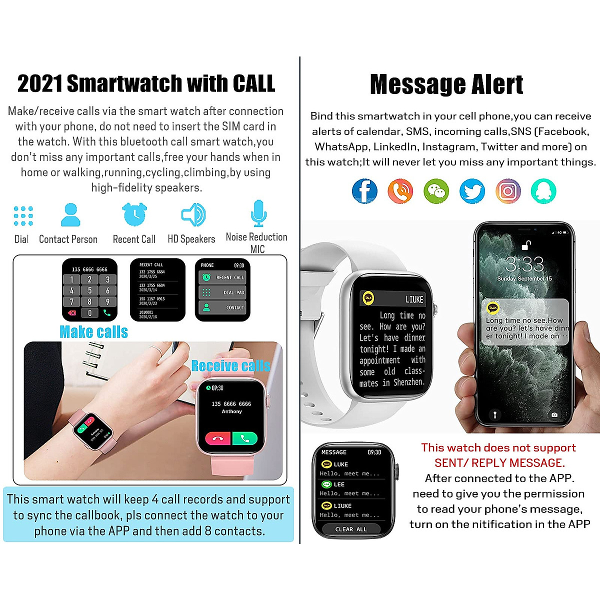 feifuns Smart Watch with Call(Answer Make Call) IP67 Waterproof Fitness Tracker Heart Rate Blood Pressure Oxygen SpO2 Sleep Step Calorie Count Smart Watches for Men Women for Android iOS Phone (White)