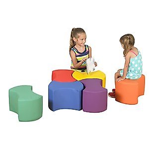 Children's Factory Soft Touch Bowtie Set-6, Rainbow, CF805-010, Preschool Kids Chairs, Flexible Daycare or Nursery Toddler, 10”H Classroom Seats