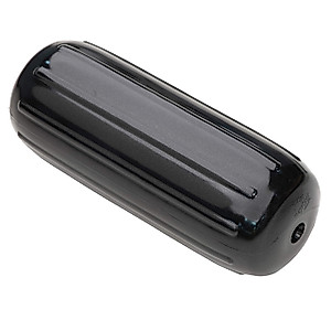 Taylor Made Products 71032 Big B Inflatable Vinyl Boat Fender with Center Rope Tube 10 inch x 26 inch, Black