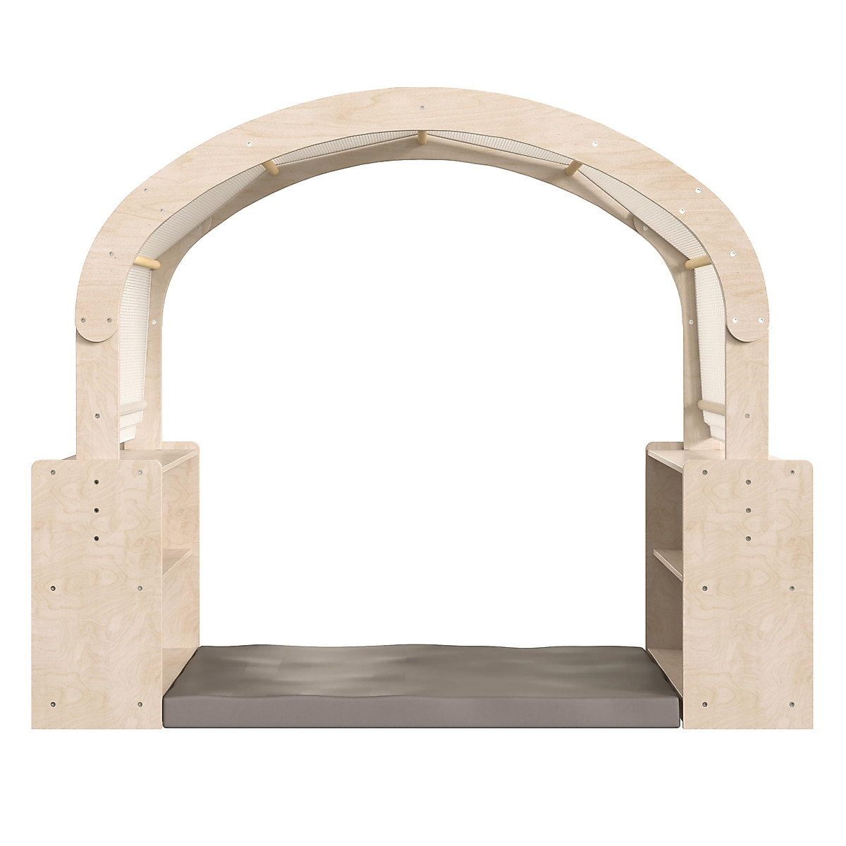 Classroom Essentials Commercial Grade Wooden Quiet Corner Reading Nook with Two Storage Shelf Units and Canopy-Green Guard Certified Wood