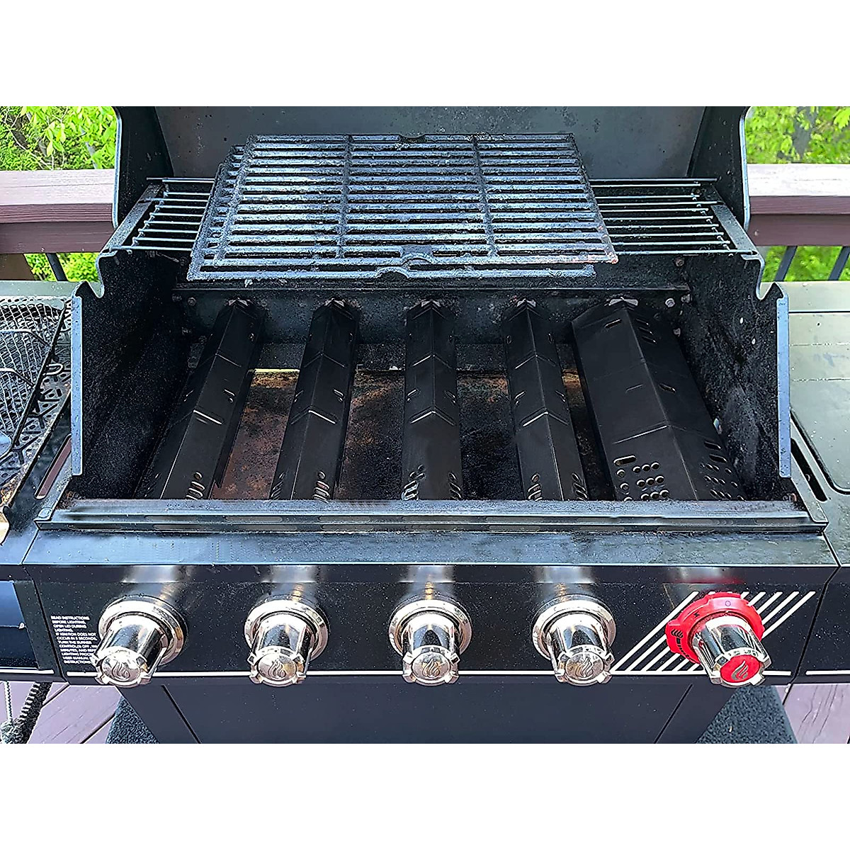 Grill Parts for Dyna-Glo Dyna-Glo 5 Burner DGH474CRP DGH483CRP DGH485CRP, Dyna-Glo 4 Burner DGH450CRP Dyna-Glo 3 Burner DGH373CRP, Porcelain Heat Plate Stainless Steel Burner for Revoace GBC1793W