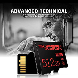 512GB Micro SD Card with SD Card Adapter Class 10 Mini SD Card High Speed Micro SD Memory Card 512GB TF Card Camera, TV, GOPRO, Smartphone