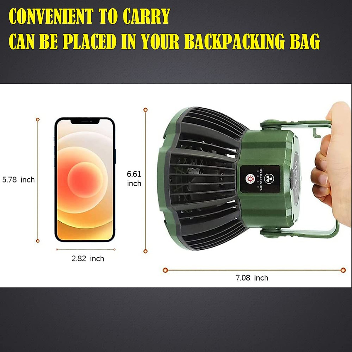 ayamaya Cmping Fan + 4 Person Pop Up Tent, Waterproof Tent & Rechargeable Tent Fan with LEDs Remote Control for Camping