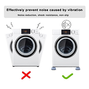 Anti Vibration Pad for Washing Machine Support Set of 8, Rubber Washer Dryer Non Slip Shock Noise Cancelling Foot Mat, Anti-Walking Stabilizer Refrigerator Support Pad Pedestals for Washing Machine