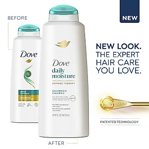 Dove Damage Therapy Shampoo Daily Moisture for Dry Hair Shampoo with Bio-Protein Care 20.4 fl oz
