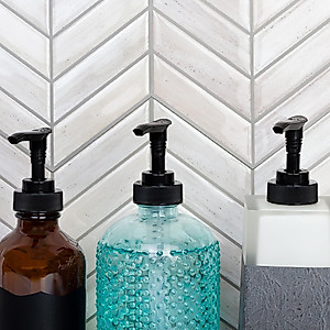 Cornucopia Brands 28-400 Replacement Pumps for Soap Dispensers/Lotion Bottles (6-Pack); Plastic Standard Size Replacement Pump Parts w/ 9-Inch Dip Tubes