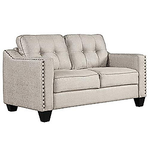 EMKK 3 Pieces Living Room Sectional Sofa Set, Modern Style Button Tufted Arm Chair Loveseat Couch, Livingroom Furniture, Armchair for Apartment, Beige with Cushions