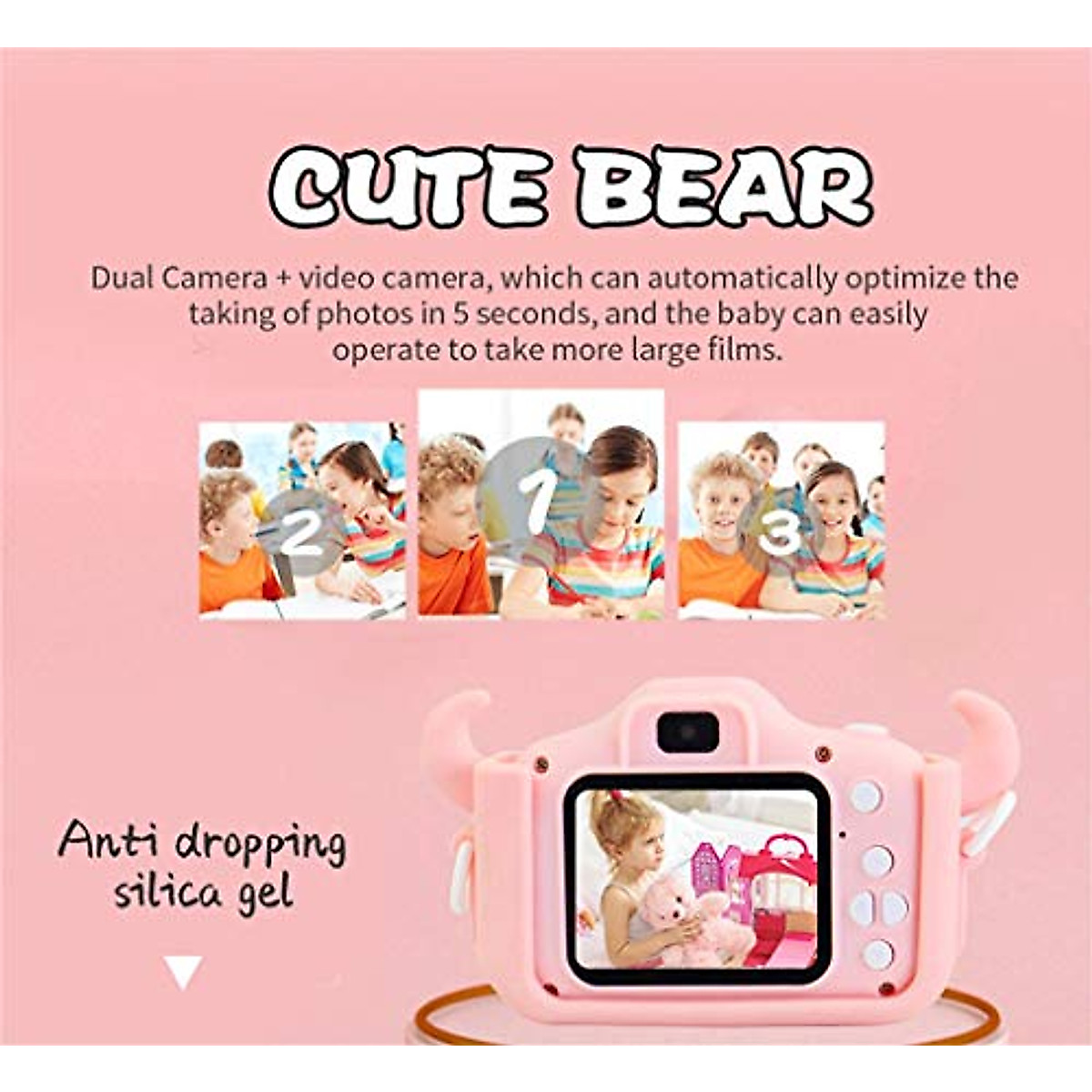 #623377 Camera 1080P Hd with 2 0 Inches Color Dual Selfie Video Game Children Camera