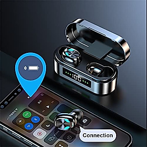 SSZMDLB Wireless Bluetooth Headphones HiFi Stereo Sound Touching Headset Sport Waterproof Earphones with Microphone LED Display with Mini Charging Bay
