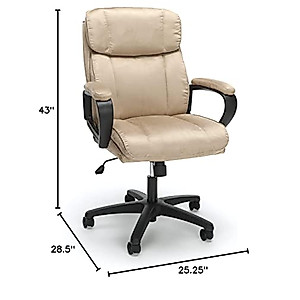 OFM ESS Collection Plush Microfiber Office Chair, in Tan (ESS-3082-TAN)