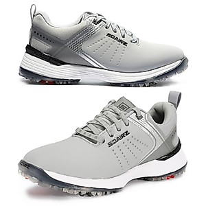 SQAIRZ Freedom Women's Athletic Golf Shoes, Golf Shoes, Designed for Balance & Performance, Replaceable Spikes, Waterproof, Golf Shoes Women with Spikes, Womens Golf Shoes, Golf Footwear Grey