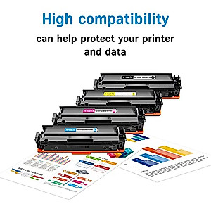 206X Toner Cartridges 4 Pack High Yield (with CHIP) Compatible Toner Cartridge Replacement for HP 206X 206A W2110X Compatible with Color Laserjet Pro MFP M283fdw M283cdw M255dw M282nw Toner Printer