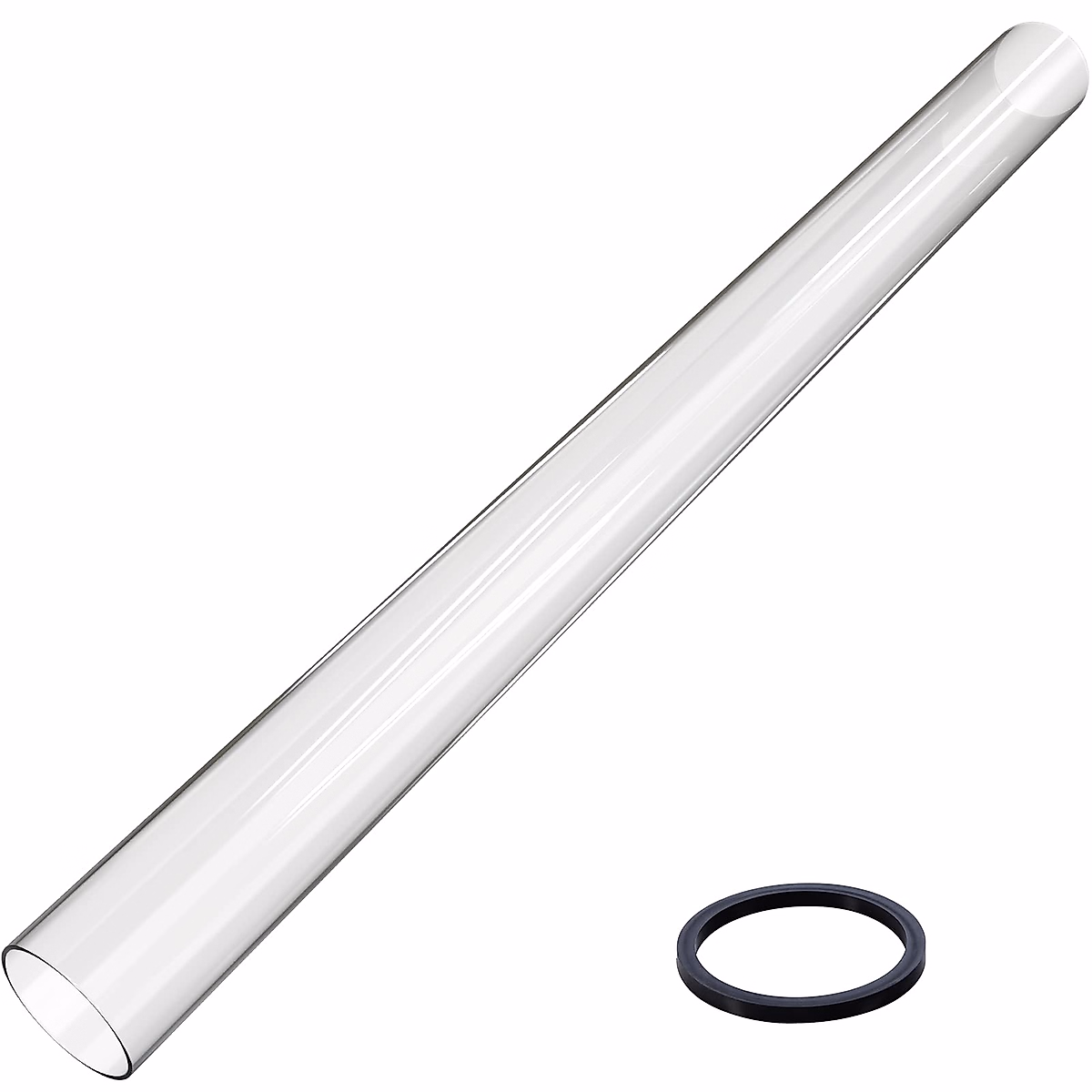 Patio Heater Glass Tube Replacement, 49.5 x 4" Patio Heater Replacement Parts with Ring, Outdoor Heater Replacement Parts for 4-Sided Pyramid Heater, Glass Tube Patio Heater for Hiland, fire sense