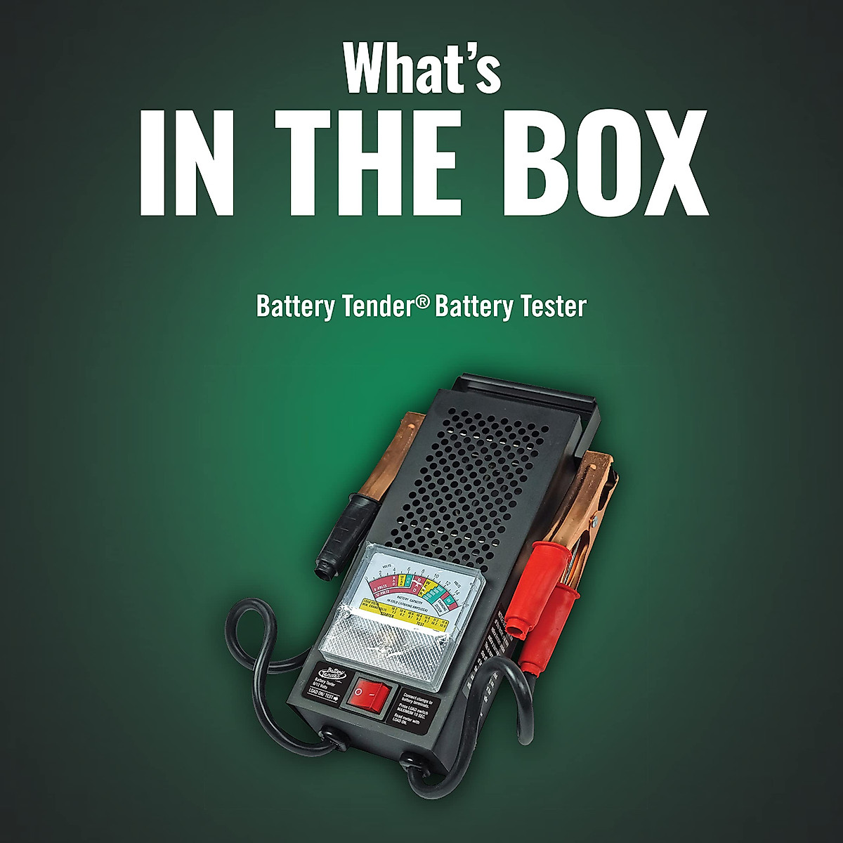 Battery Tender Battery Load Tester 12 Volt at 100 Amps / 6 Volt at 50 Amps Battery Tester - Includes Alligator Clamps - 12V or 6V Battery Health Checker, Check Starter Motor Draw - 026-0020