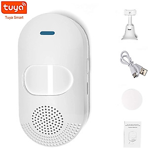 Smart Wi-Fi Motion Sensor Detector Alarm Wireless Home Security System, PIR Motion Detector Alarm Built in a Alarm Siren No Hub Required Smart Life App Control Compatible with Alexa & Google Home