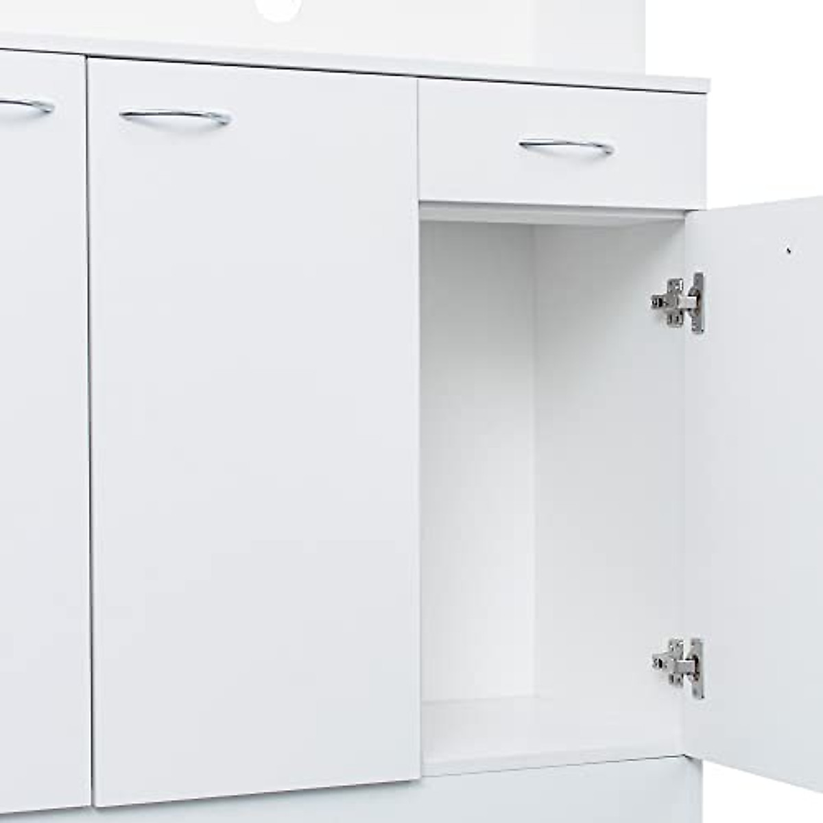 Large Kitchen Storage Cabinet, Cabinet Buffet Cabinet 71" Freestanding Kitchen Pantry Cabinet Cupboard with 6 Doors and 1 Drawer Versatile Wardrobe & Kitchen Cabinet, White