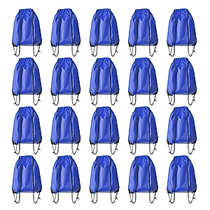 Drawstring Backpack Bulk 20 Pcs Draw String Backpack Bags DIY Gym Sports Traveling Yoga Cinch Bag Sackpack Drawstring (Royal Blue bluenoya)