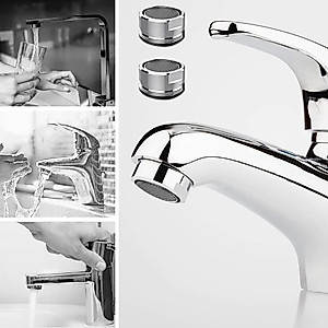 4 piece set of bathroom faucet aerator replacement parts for kitchen bathroom sink faucet aerator 24mm tool regulator flow silver suitable for kitchen bathroom sink faucet (24mm external thread)