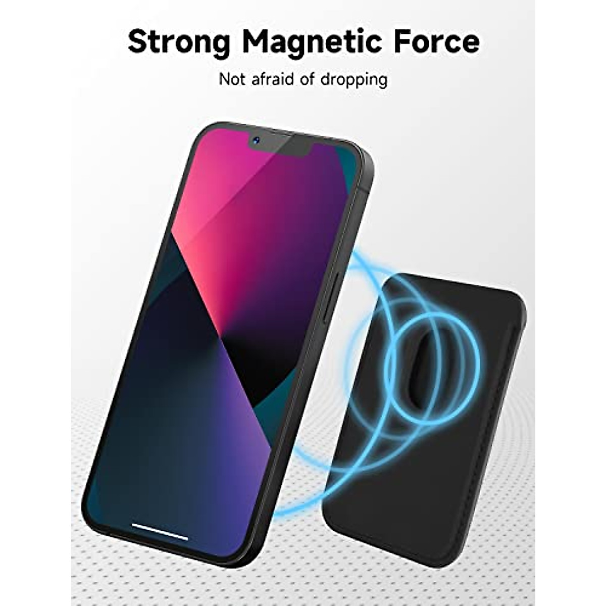 Magnetic Card Wallet Holder with MagSafe for iPhone 15 Pro Max/15 Pro/15 Plus/15,for iPhone 14 Pro Max/14 Plus/14 Pro/14, for iPhone 13 Pro Max/13 Pro/13/13 Mini, for iPhone 12/12 Pro/12 Max,Midnight