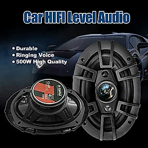 H YANKA 6x9 Car Speakers,500 Watt Max 4-Way 6x9 Speakers, Professional 6x9 Speakers，Truck Speakers，Speakers for Car，Speakers Car Audio，6 by 9 Speakers，Max Box Car Set，Auto Speakers（1 Pair）