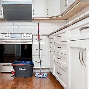 O-Cedar EasyWring RinseClean Microfiber Spin Mop & Bucket Floor Cleaning System with 2 Extra Refills