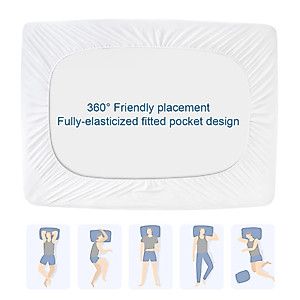 Full Size Mattress Protector Waterproof, Breathable & Noiseless Full Mattress Pad Cover Quilted Fitted with Deep Pocket Strethes up to 14" Depth (54"x 75")