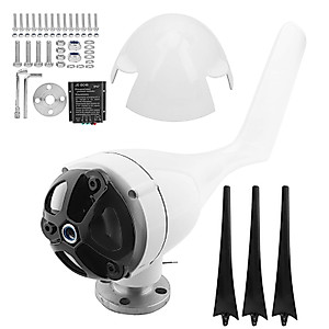 1200W Small Wind Generator Turbines Kit 3 Blades Generator Power Parts Turbines Kit for Marine Home Charging(Black 48V)