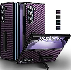 for Samsung Galaxy Z Fold 5 Case with Stand, Thin Phone Case for Samsung Z Fold 5 Cover Outdoor 360 Degrees Shockproof Protective Case Galaxy Z Fold 5 Slim Case Fall Protection 5G/7.6" (Purple)