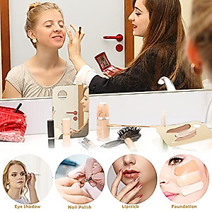 2Pcs Acrylic Makeup Mixing Palette with 2 Pcs Makeup Spatula, Foundation Mixing Tray Cosmetic Palette Mixer Makeup Palette for Foundation, Makeup Mixing Tray for Mixing Eye Shadow Lipsticks Nail Art