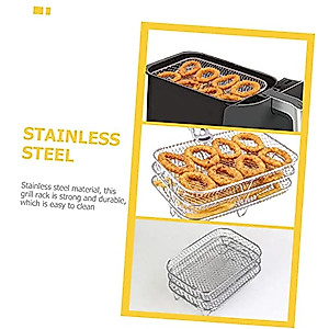 Air fryer liner Inner Basket Toast Three- Kitchen Oven Dehydrator Non-stick Dehydration Round Multi- Grill Fryer Steaming Tool Convenient Cooling Grilling Racks for Cooker Outdoor Stockpot Acce (Colo