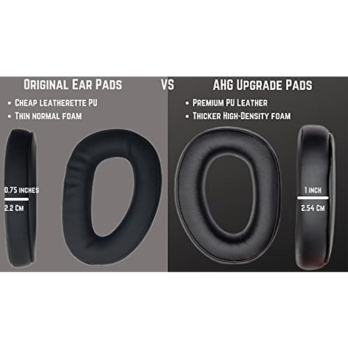 Premium Ear Pads Compatible with Sennheiser GSP 370, Sennheiser GSP 350, GSP 303, GSP 302, GSP 301 and GSP 300 Headphones. Premium Protein Leather | Soft High-Density Foam