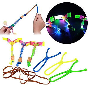 10 PCS Amazing Led Light Arrow Flying Toy Party Fun Gift Elastic, Flying Arrow Outdoor Flashing Children's Toys Birthdays Thanksgiving Christmas Day Gift Outdoor Game for Children Kids