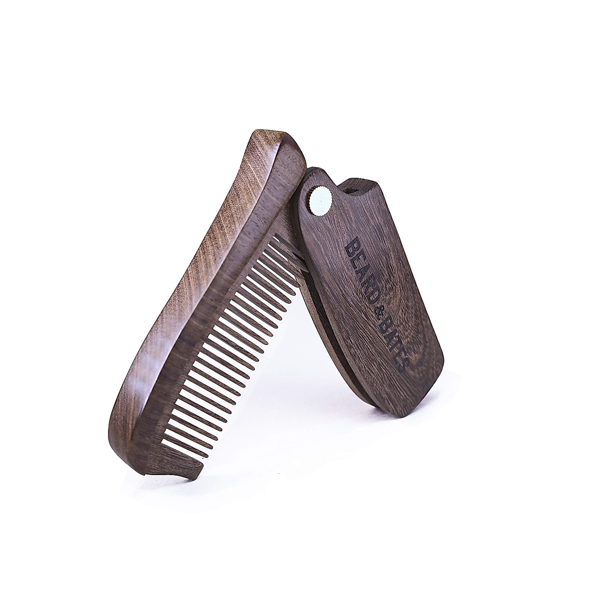BEARD & BATES The Sandalwood Switchblade - The Original Folding Wooden Beard Hair Comb | Boutique, Artisan Crafted, Los Angeles