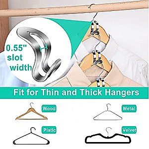 Metal Clothes Hanger Connector Hooks, 10Pcs Durable Hanger Hooks Extender Clips, Space Saving Hangers for Clothes, Cascading Hanger Connection Hooks Space Saver for Closet Organizer and Storage