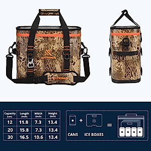 Extremus Rendu Soft Cooler, 30Cans/38L Insulated Cooler Bag, Portable and Waterproof Beach Cooler with 100% Leakproof Zipper, Large Capacity for Fishing, Kayaking, Camping, Beaches & Trips