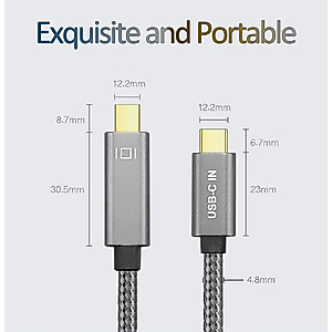 Onep USB C to Mini DisplayPort, Onepeace Thunderbolt 3 Cable to USB C 6.6FT, Compatible for MacBook ProAir 2020-2016, Surface Book2, Galaxy S2191020 (NOT Thunderbolt 2)