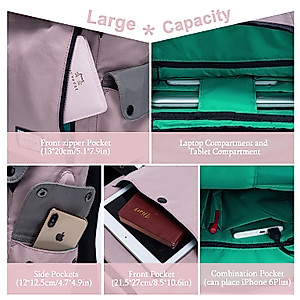 WindTook Backpack for Women Teens Girls School College Book Bag Travel Work Daypack Laptop Computer Bag with USB Charging Port Suits 15 Inch Notebook,mauve