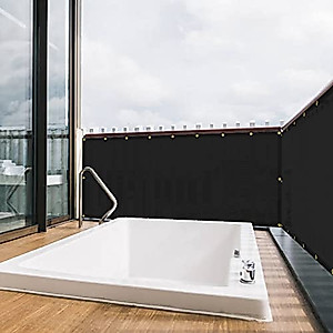 Vocray 3' x 16' Black Balcony Privacy Screen Fence Cover UV Resistant Protection Heavy Duty for Deck, Patio, Backyard, Railing Shield, Cable Ties Included, 90%